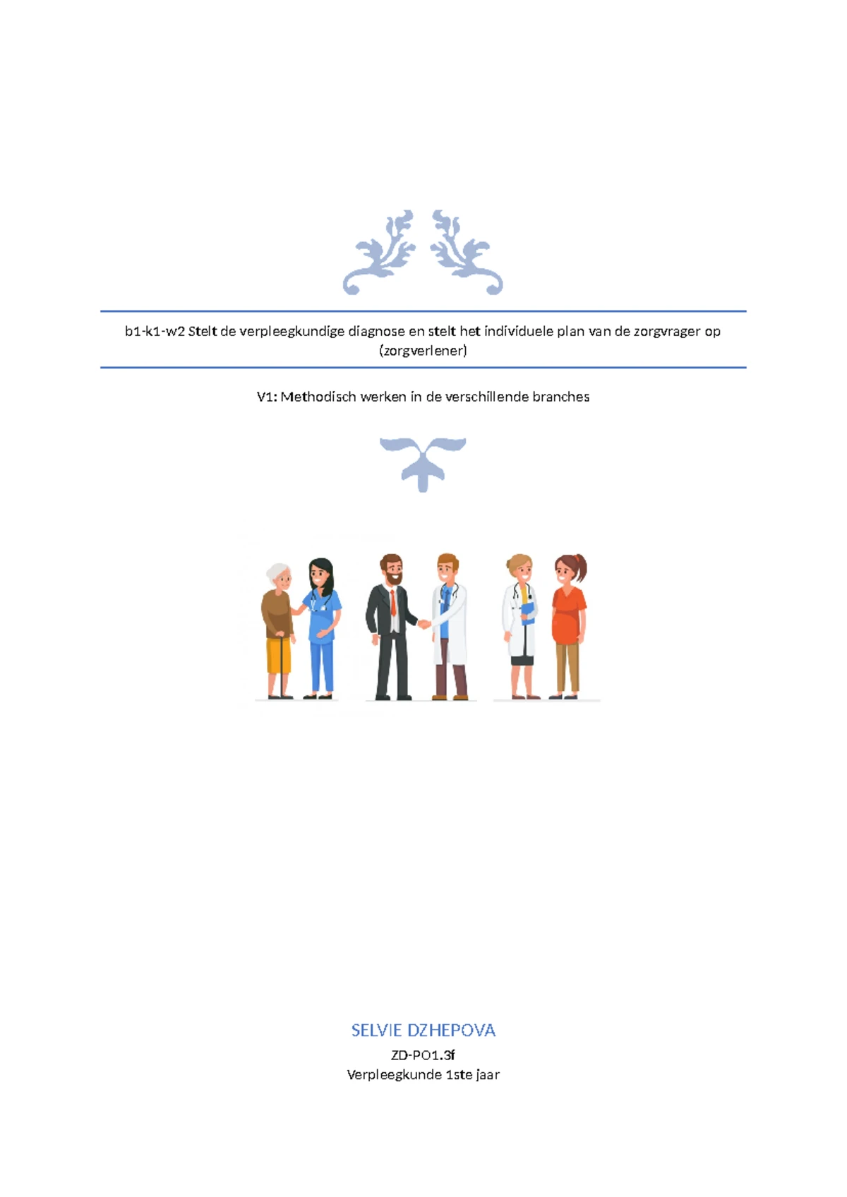 Verpleegkundige Diagnose en Zorgplan Opstellen - Zorgverlener (B1-K1-W2 ...