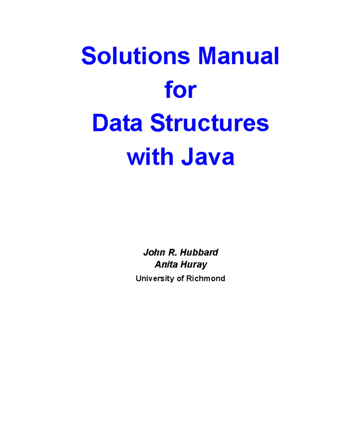 Solutions Manual for Data Structures with Java ( PDFDrive.com ) - Solutions Manual for Data ...