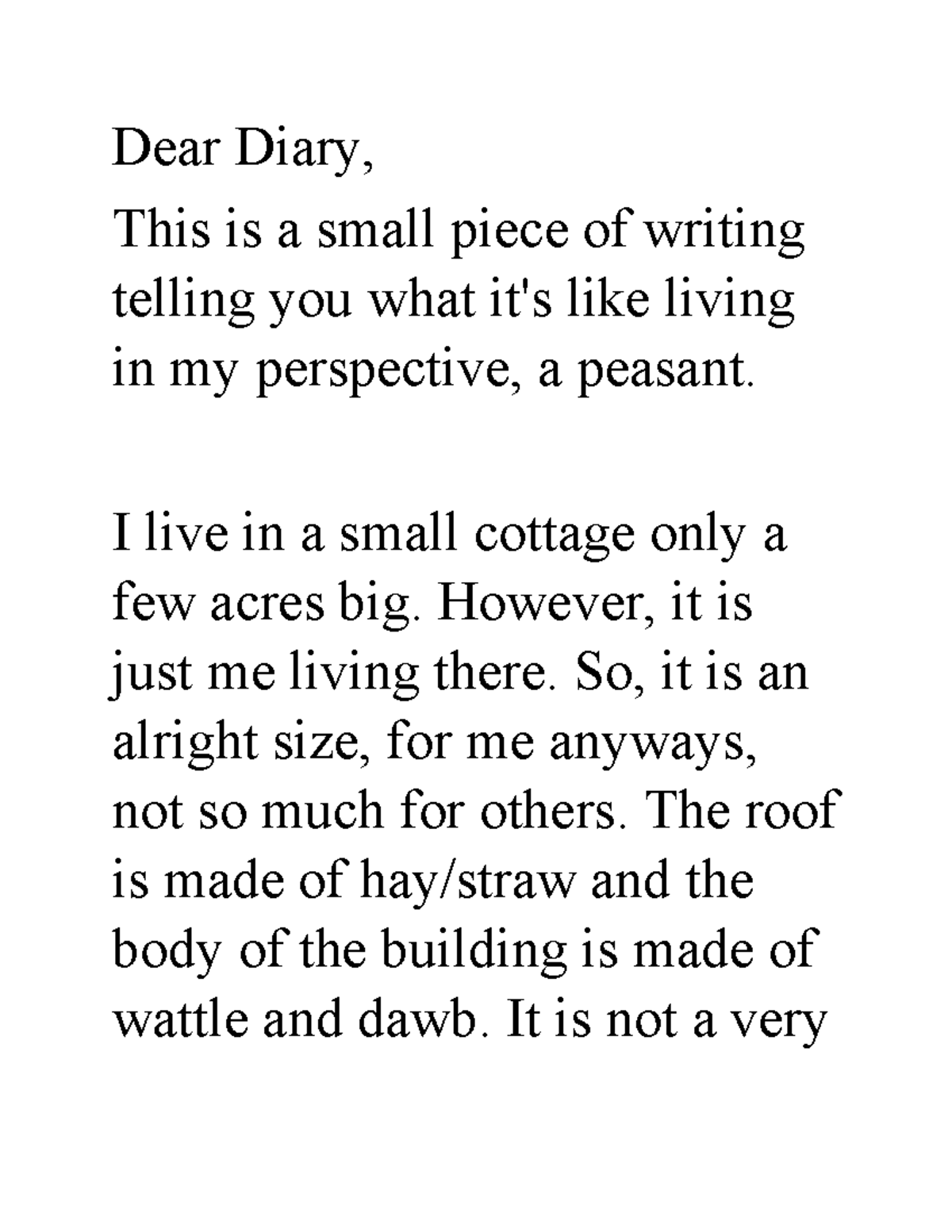 History Diary: A Peasant's Life and Village Rules - Studocu