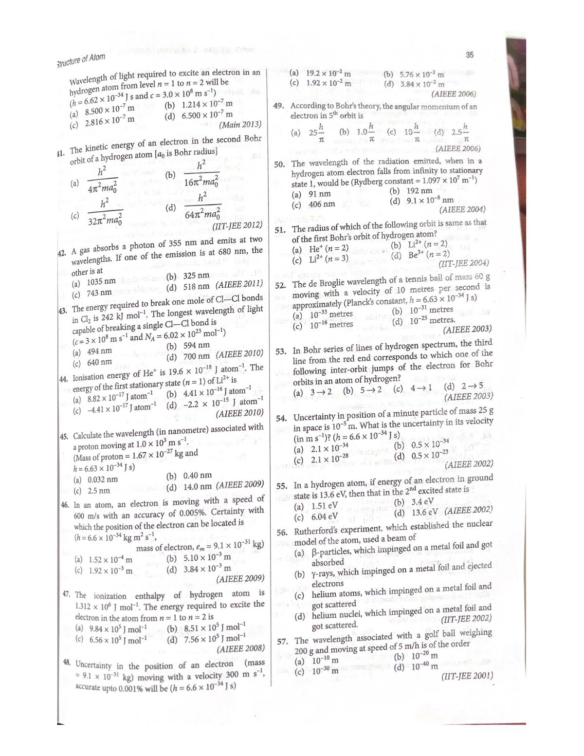 Structure of Atom: Study Material for Chemistry 100 Final Exam - Studocu
