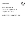 Pure Mathematics - A1 - AS Level - Sixth Form (A Levels) - Studocu