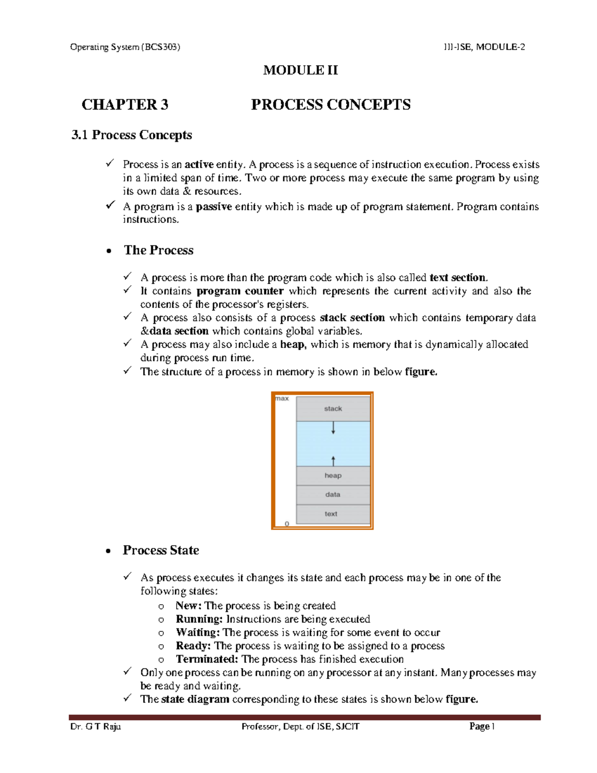 OS (BCS303) Module II: Process Concepts and Multithreading - Studocu