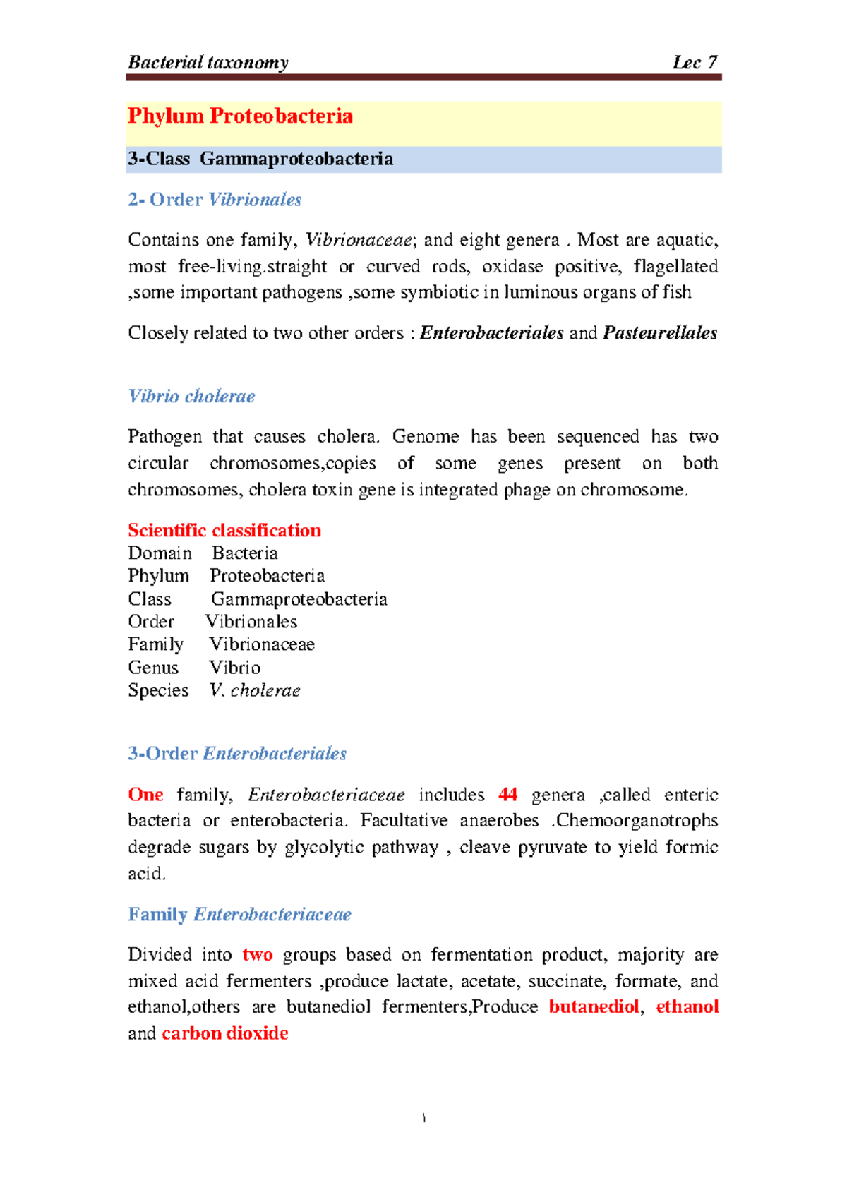 Bacterial Taxonomy Overview: Proteobacteria & Firmicutes Classes - Studocu