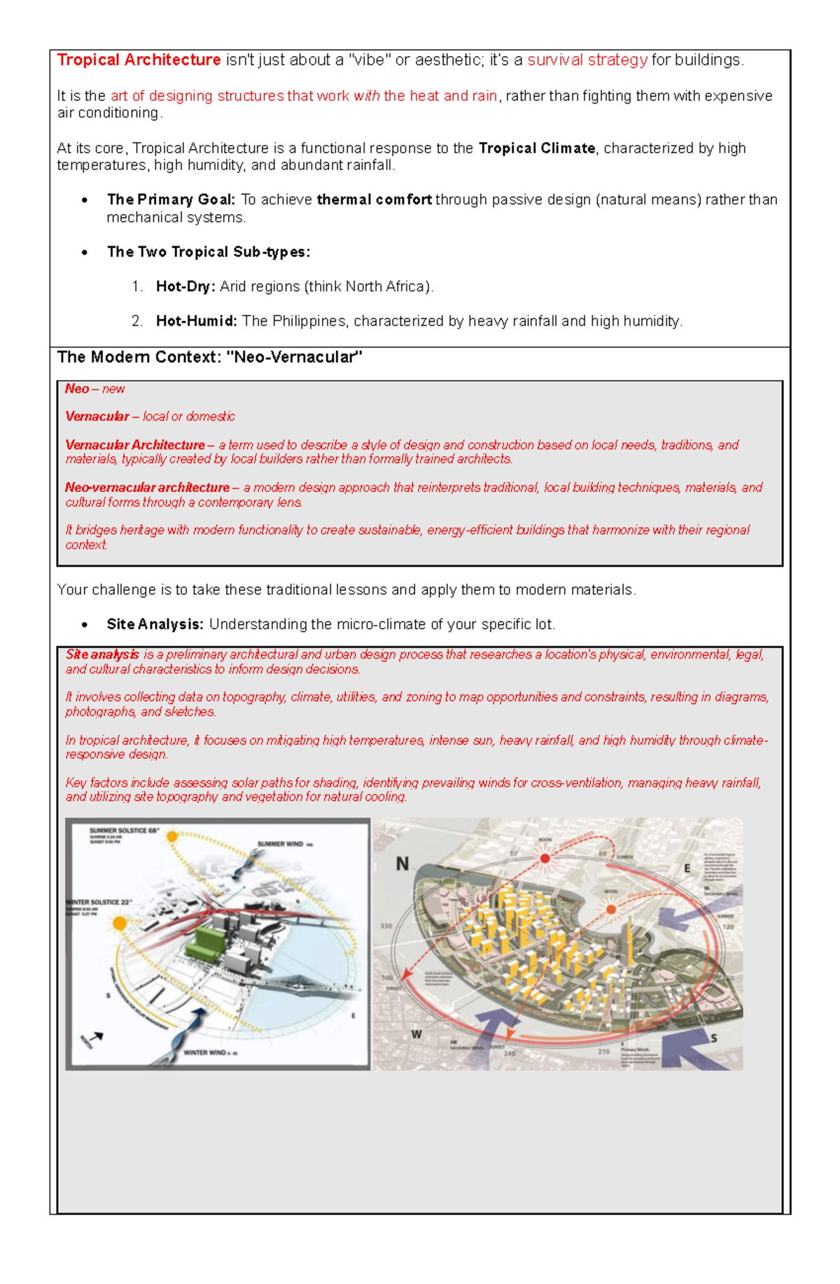 AR2 02 Overview: Principles of Tropical Architecture and Design - Studocu