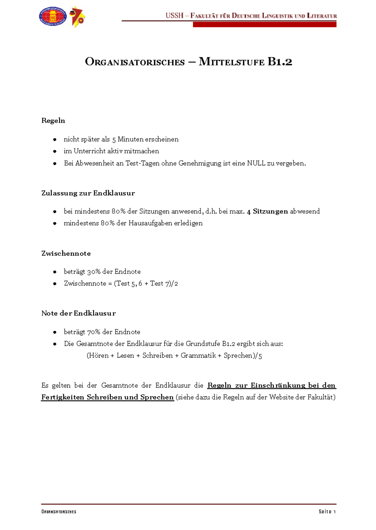 Organisatorisches-Lehrplan-Orientierung-B1.2. neu - ORGANISATORISCHES ...