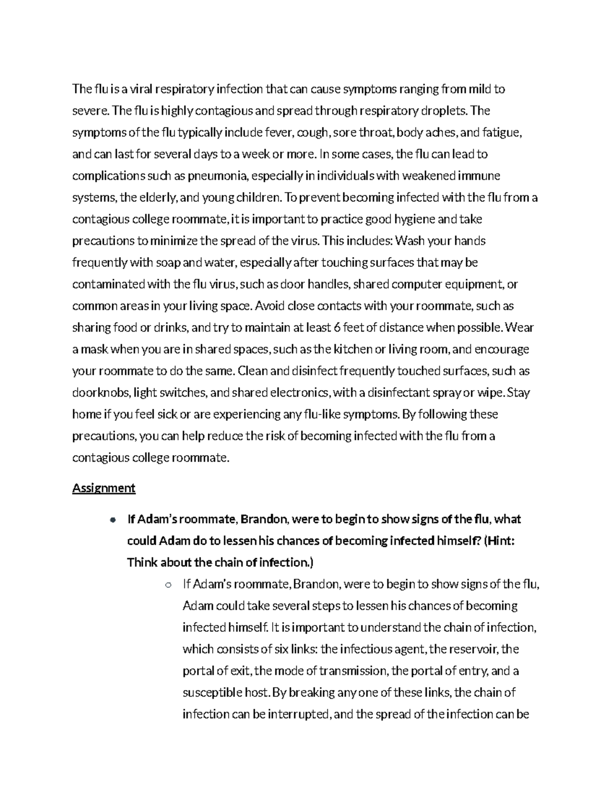 Flu Prevention Tips and Chain of Infection - Study Notes - Studocu