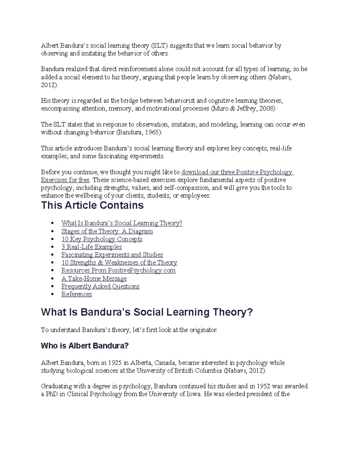 Albert Bandura's Social Learning Theory (SLT) Explained: Key Concepts ...