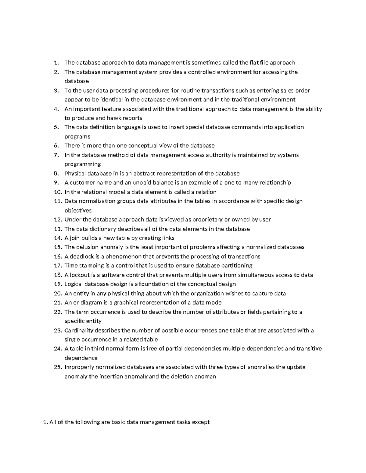 AIS Chapter 9: Understanding Database Management Concepts and Models ...