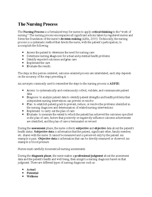 Unit 1 Medical Terminology - Foundations of Professional Nursing Unit 1 ...