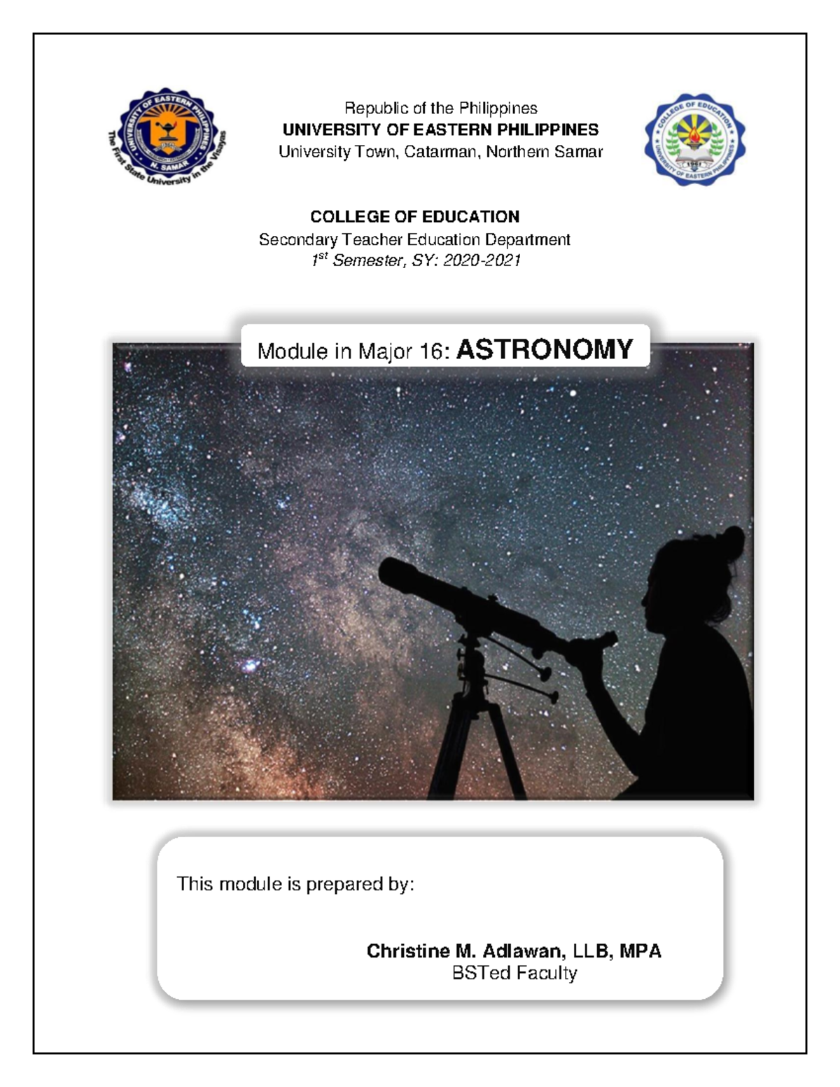 Module 2: Historical Contributions to Astronomy - ASTR 101 Notes - Studocu