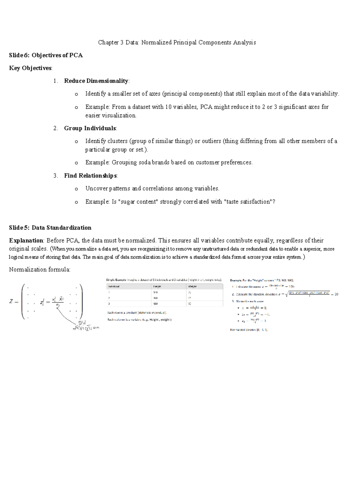 Data Chapter 3: Normalized PCA Process and Applications - Studocu