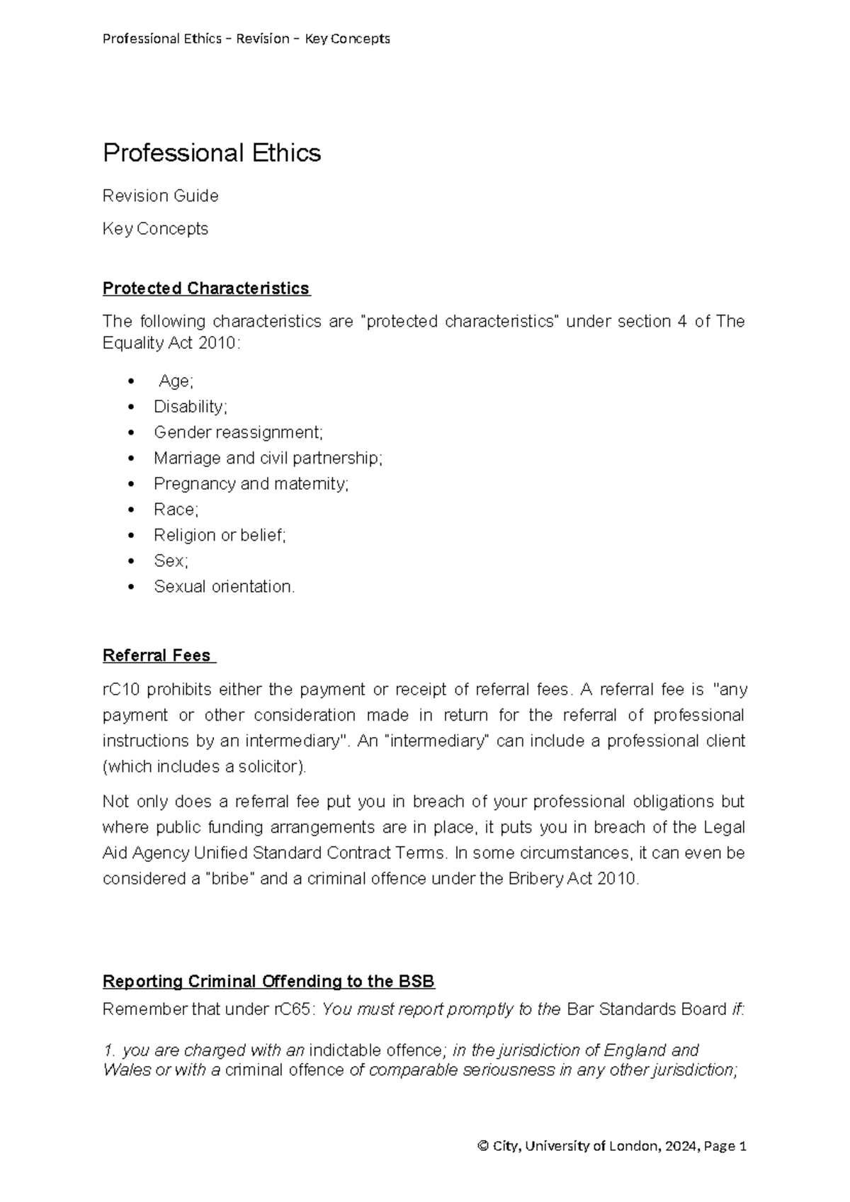 Professional Ethics Revision Guide: Key Concepts & Obligations - Studocu