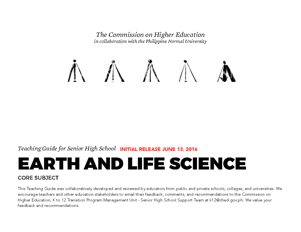 Teaching Guide for Earth and Life Science (S11/12ES) - Studocu