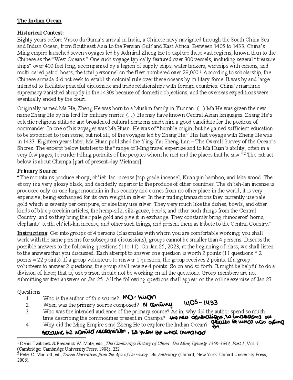 Ma Huan's Primary Source on Zheng He's Voyages in the Indian Ocean ...