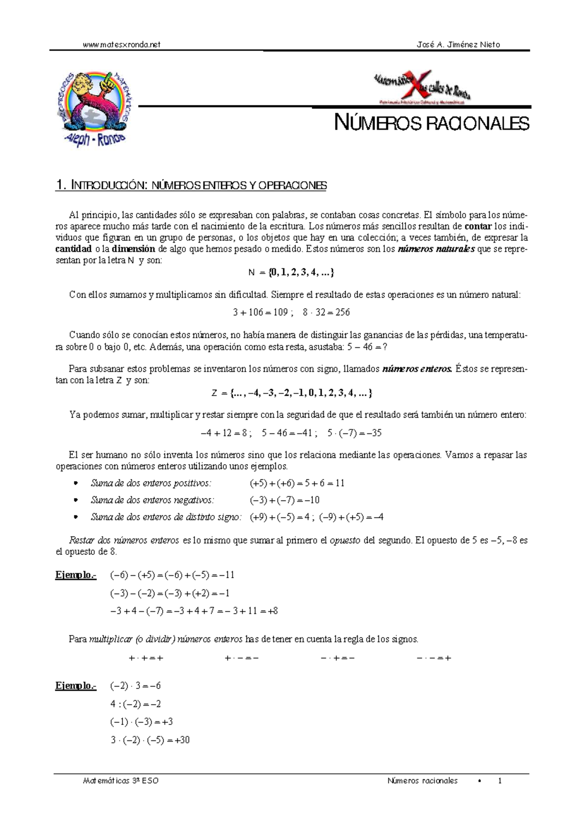 Matemáticas 3o ESO: Números Racionales y Operaciones - Studocu