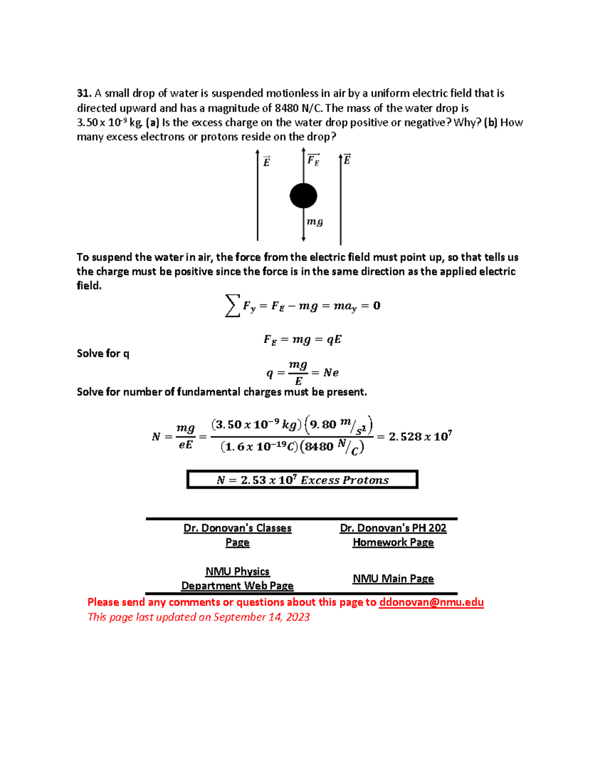 Chapter 31 - Electric Field and Charge Analysis Notes - Studocu