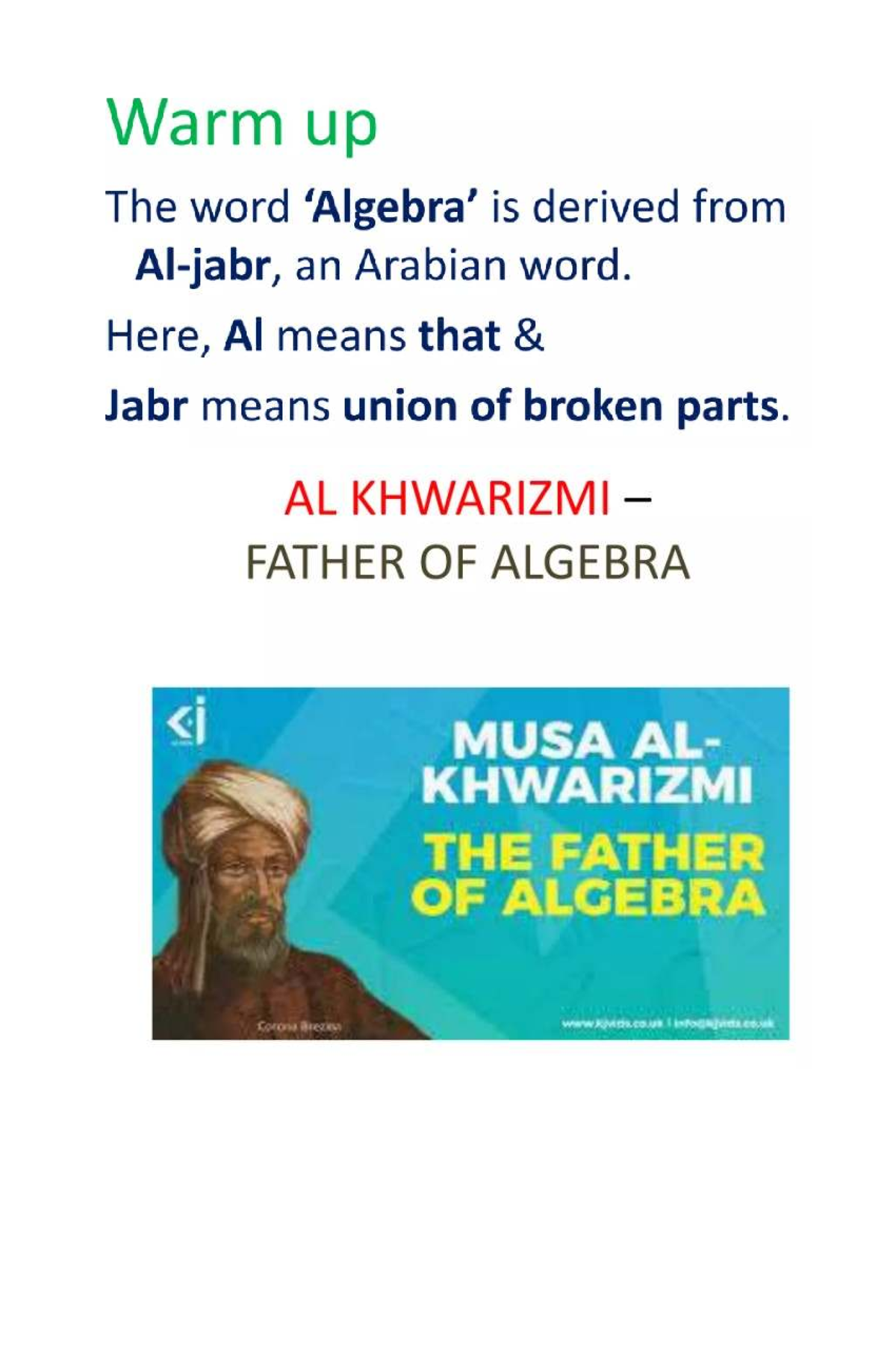 Algebra Origins: Al Khwarizmi & Indian Mathematicians - Studocu