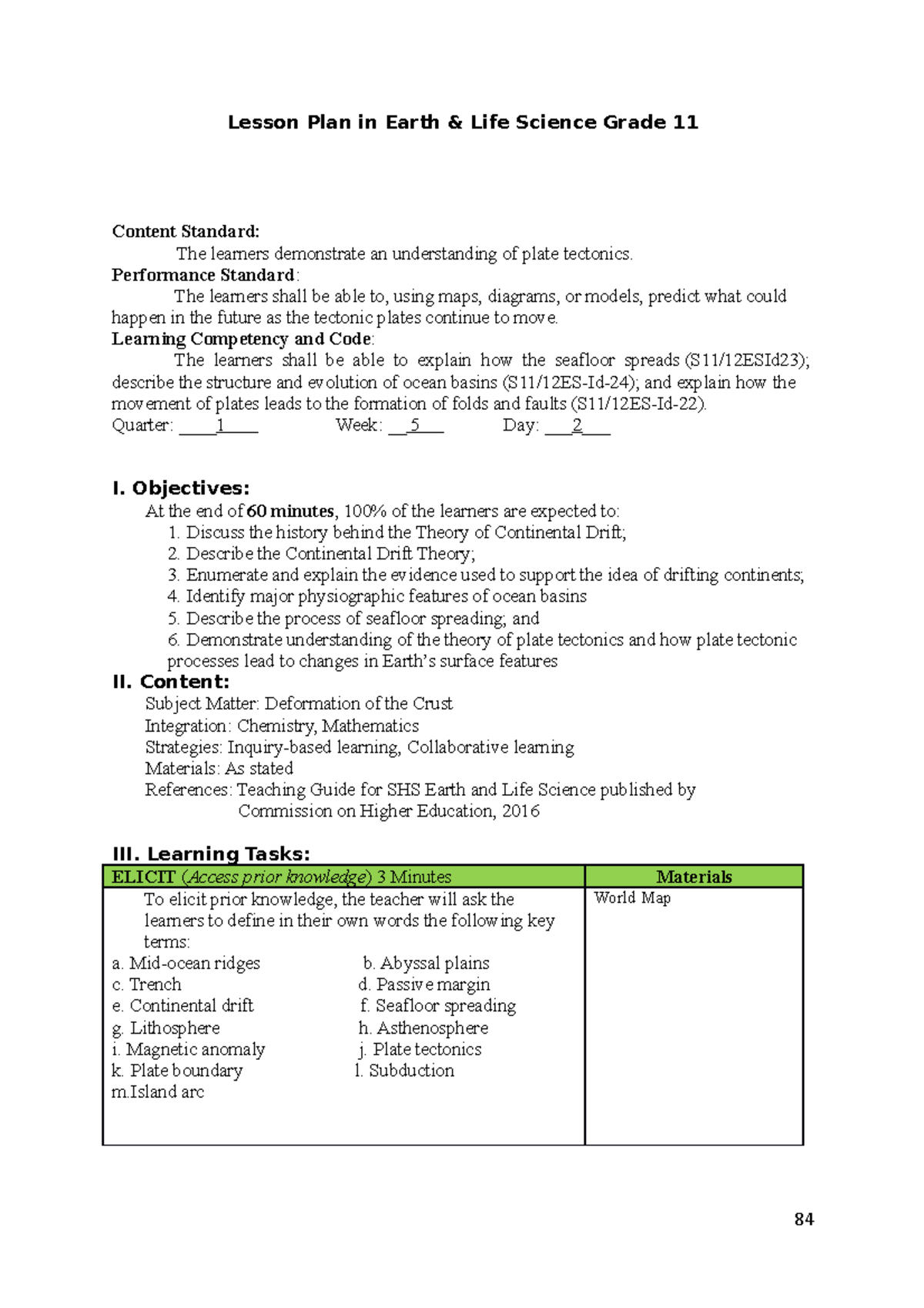 LC 22-24 - ... - Lesson Plan in Earth & Life Science Grade 11 Ace B ...