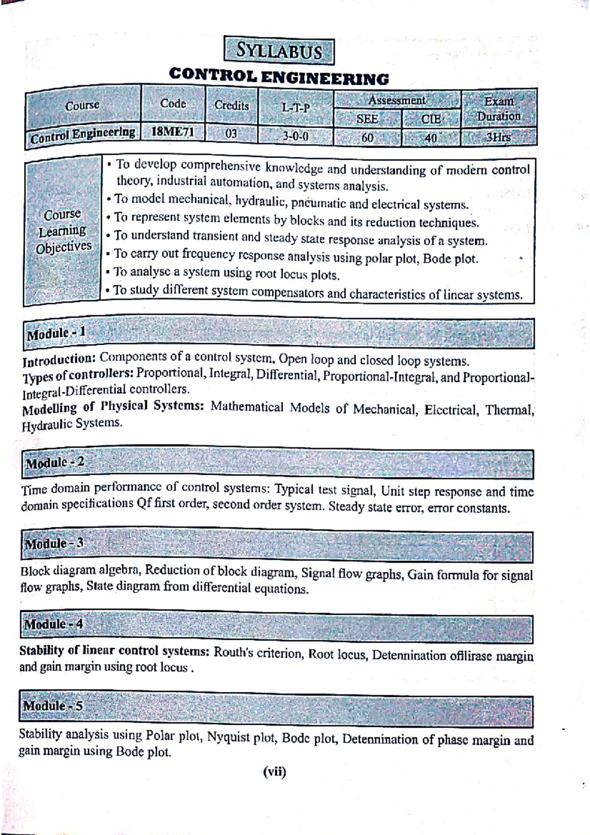 CE Mod1@Az Documents - CE module 2 notes - SYLLABUS CONTROL ENGINEERING ...