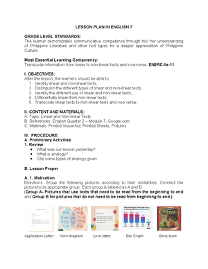 Lesson PLAN IN English 8-Literature - LESSON PLAN IN ENGLISH 8 Name of ...