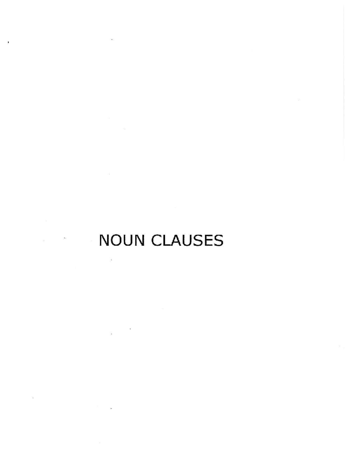 NOUN CLAUSES STUDY GUIDE - ENGLISH 101 - 2024 - Studocu
