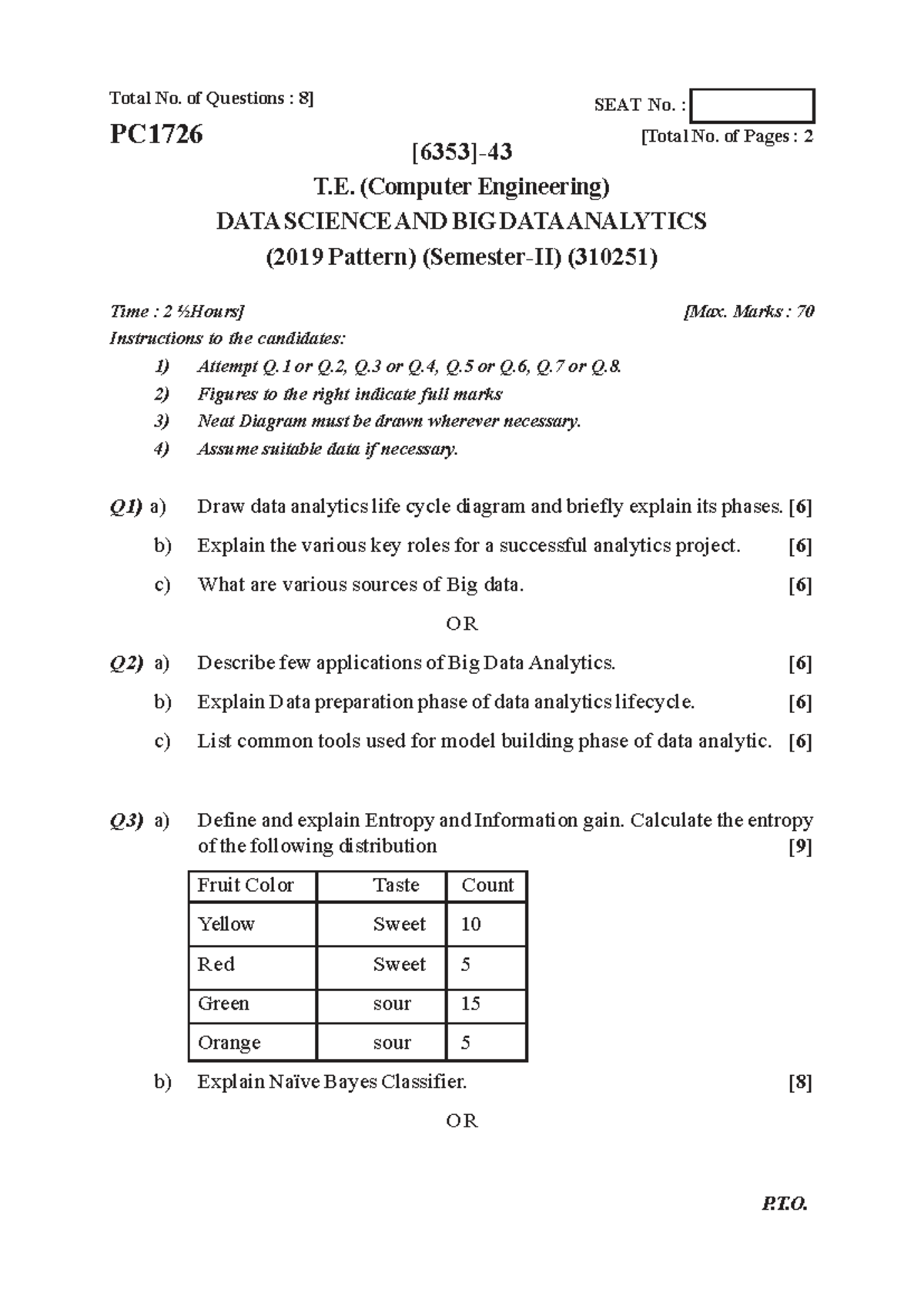T.E. (Computer Engineering) Nov 2024 PYQ Compilation (310251, 310252, 310254, - Studocu