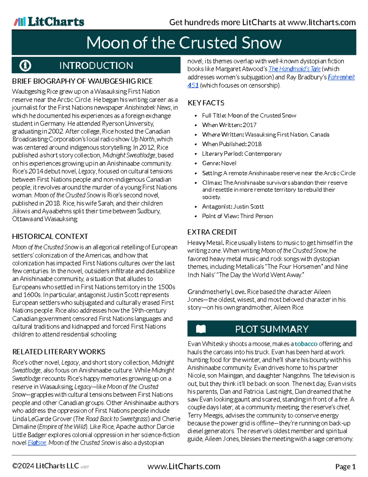 Moon of the Crusted Snow: A Comprehensive LitChart Analysis - Studocu