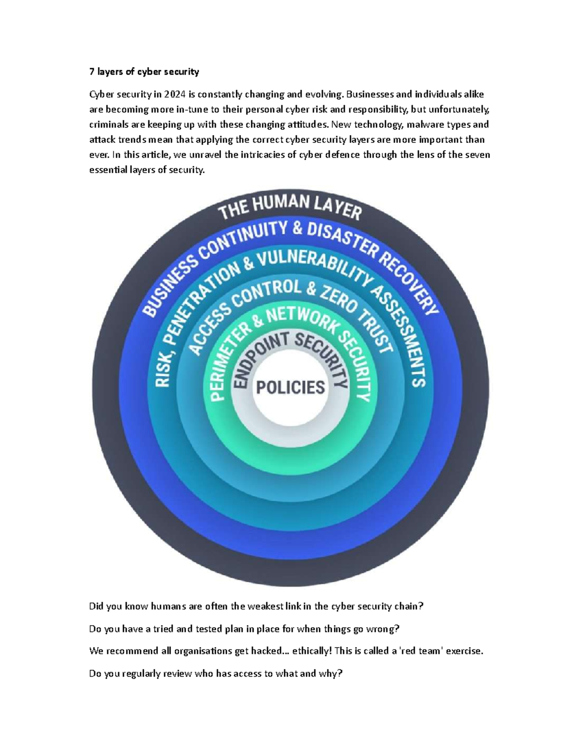 7 Layers of Cyber Security: Essential Strategies for 2024 - Studocu