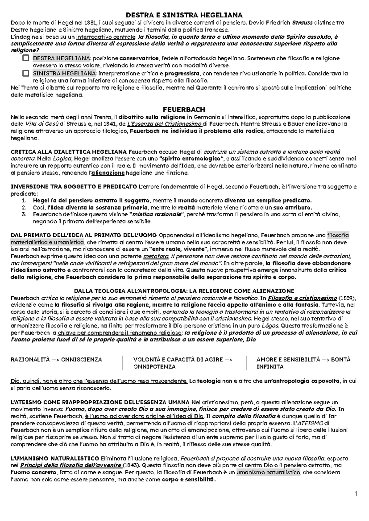 Feuerbach e Marx: Critiche alla Dialettica Hegeliana e Materialismo ...