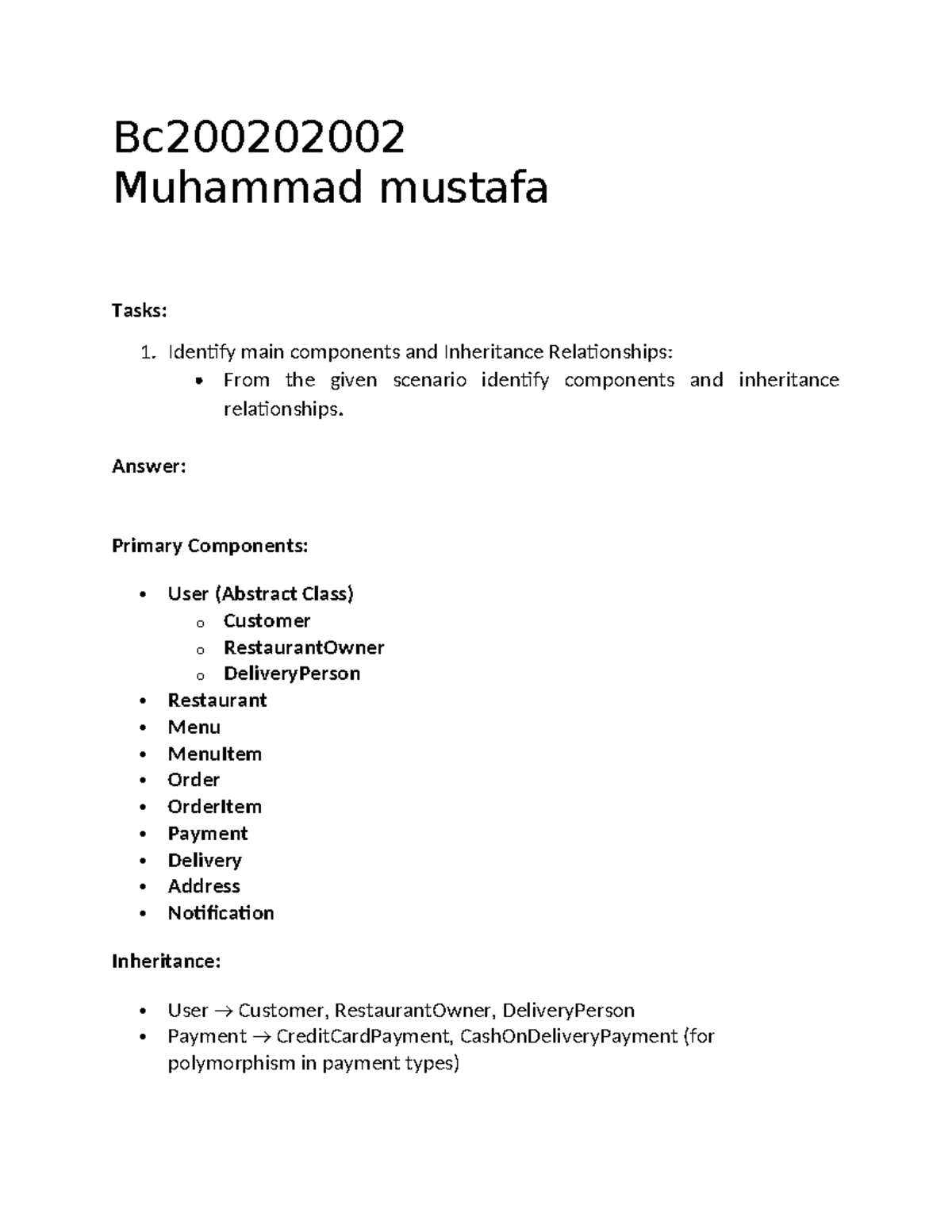 CS603p Assignment 1: UML Class Design & Inheritance Relationships - Studocu