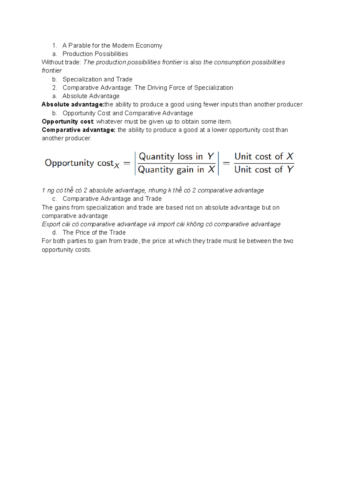 Micro - Chương 2: Production Possibilities and Comparative Advantage ...