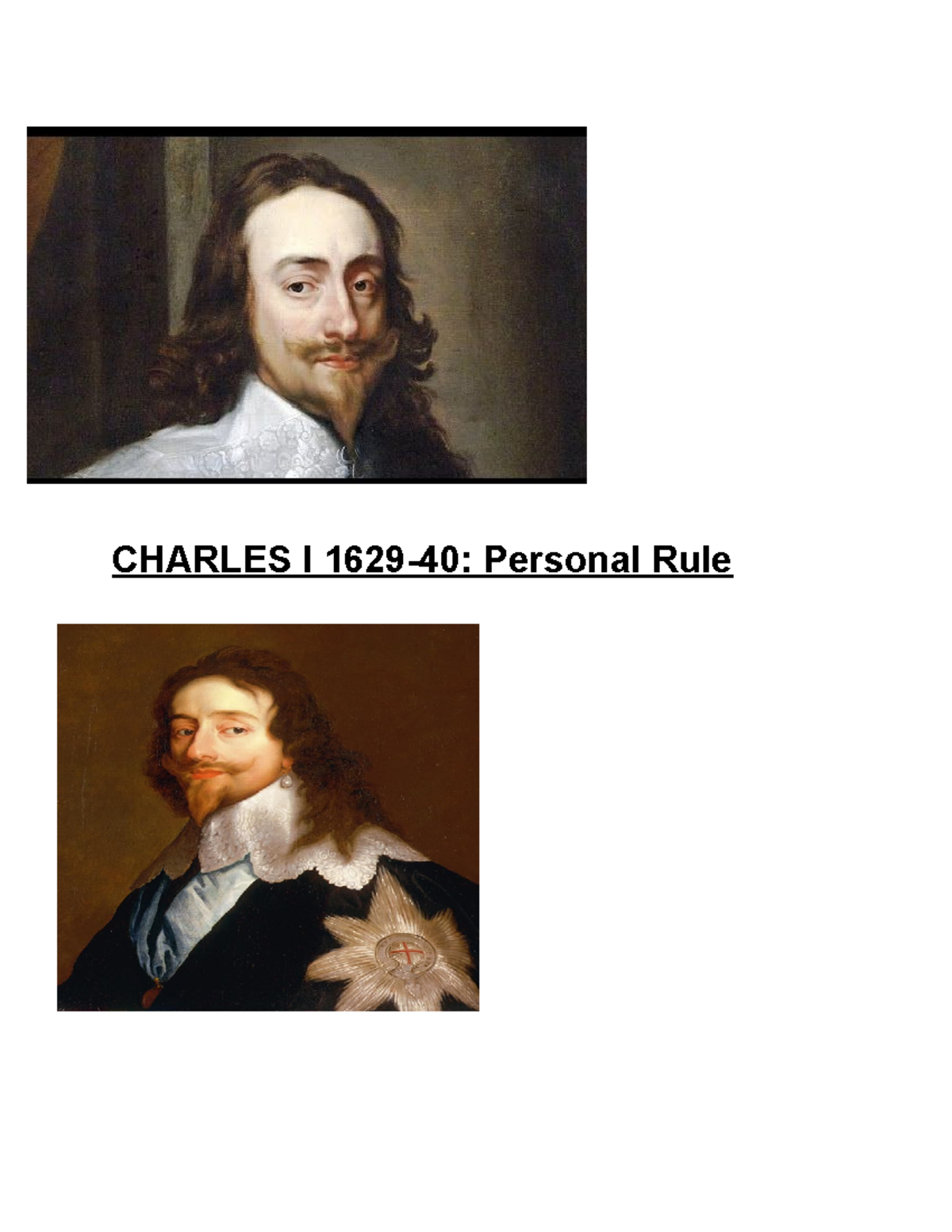 Charles I's 1629-1640 Personal Rule: Finances, Religion, and Conflicts ...