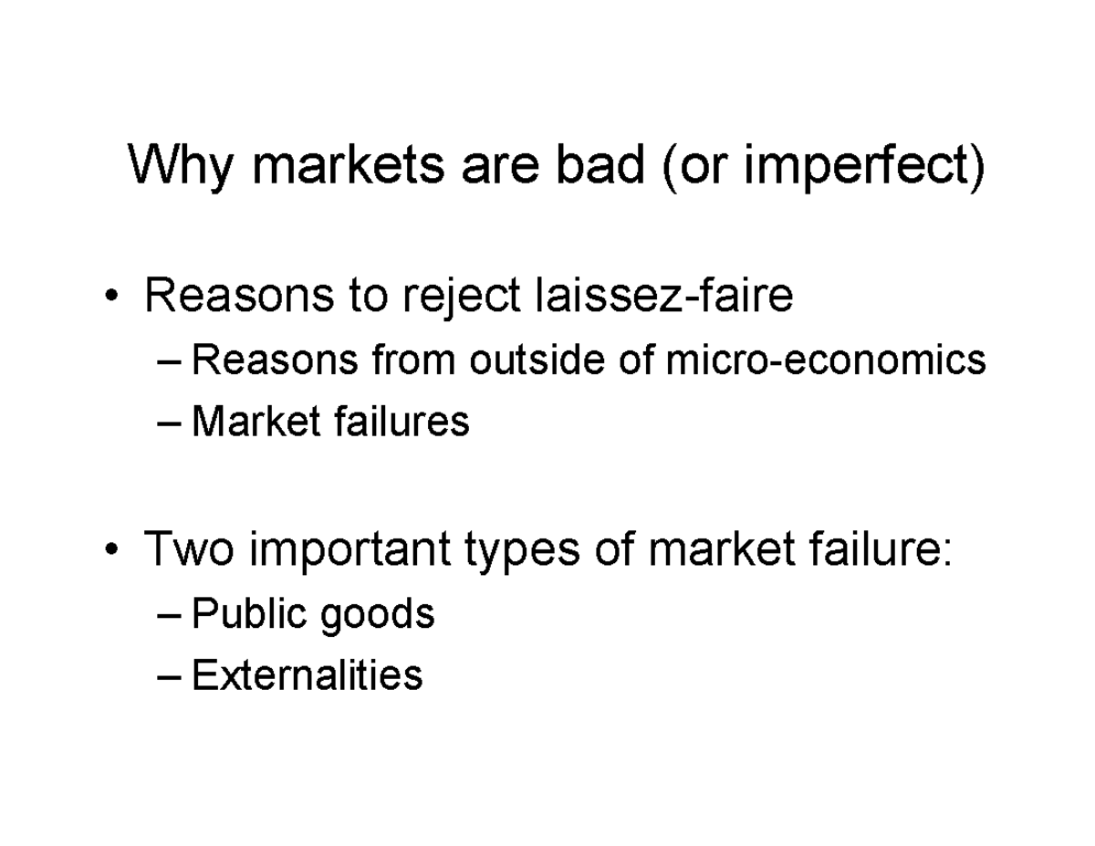 Market Failures: Understanding Their Implications in ECO 101 - Studocu