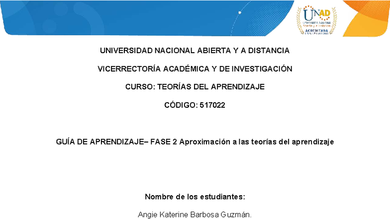 Fase 2 - Guía de Teorías del Aprendizaje Colaborativo 517022 - Studocu