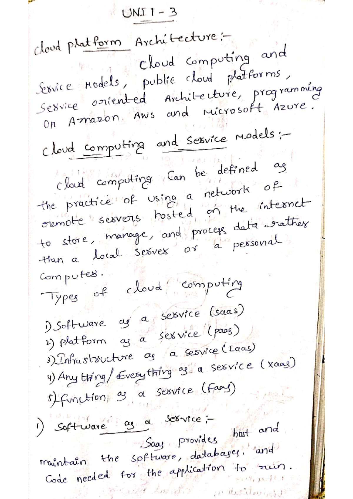 Cc unit 3 - Nothing - 3 cloud platform Architecture: cloud computing and Service Models, public ...
