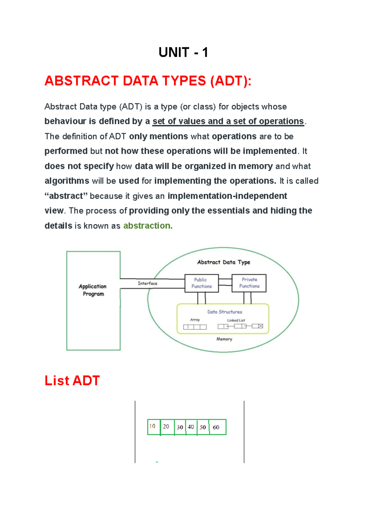 DSA UNIT 1 - DATA STRUCTURES AND ALGORITHMS 2023 REGULATION ...