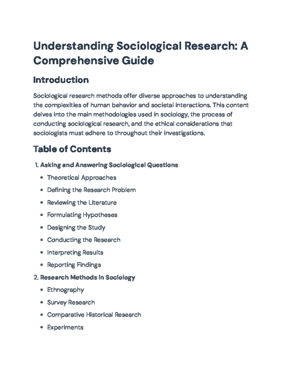 Sociological Research Methods: A Comprehensive Guide (Course Code ...