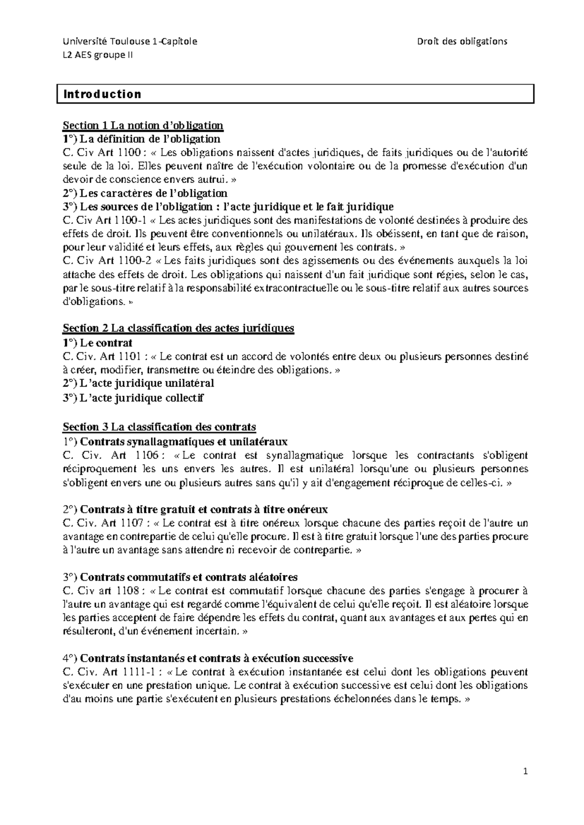 Plan très détaillé incluant les textes de référence - L2 AES groupe II ...