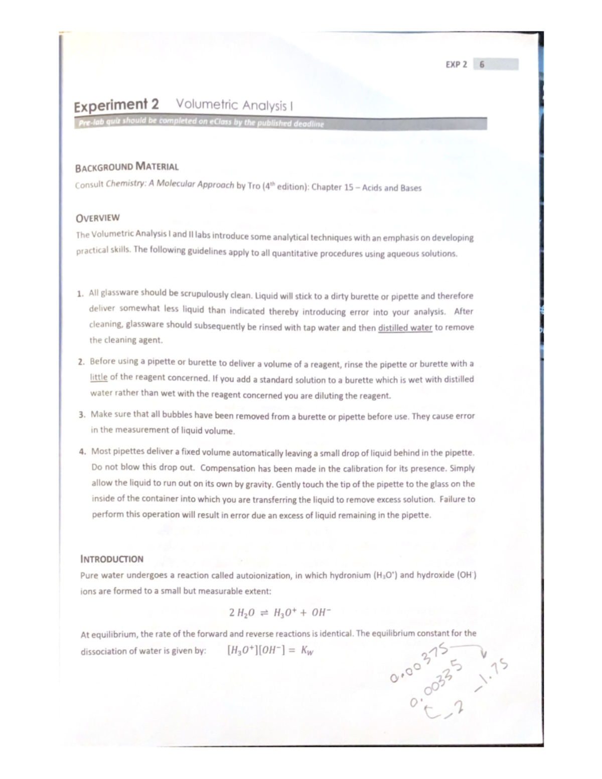 EXP 2 6 Lab 2: Guide to Volumetric Analysis Techniques and Titration ...