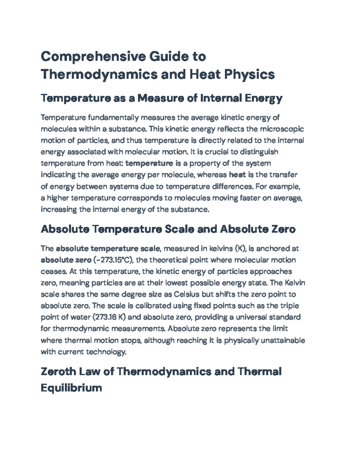 Thermodynamics and Heat Physics: Comprehensive Guide (PHYS 101) - Studocu