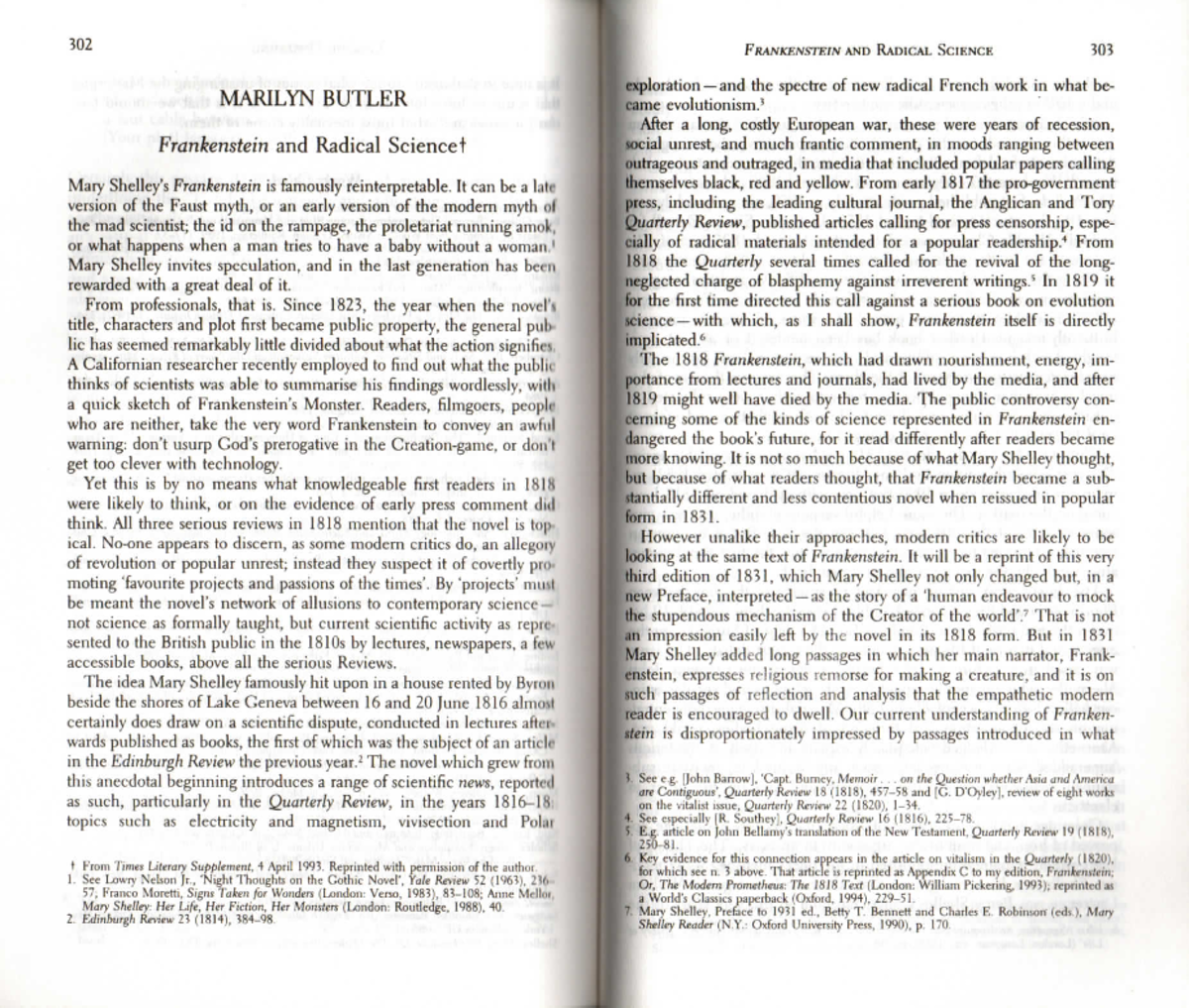 Frankenstein, Radical Science, and the Ethics of Creation - Studocu