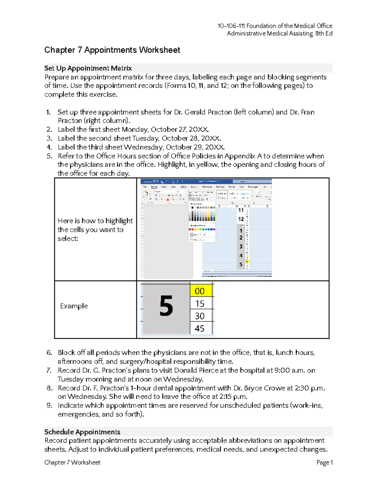 Chapter 15 Worksheet Christianson - Administrative Medical Assisting ...