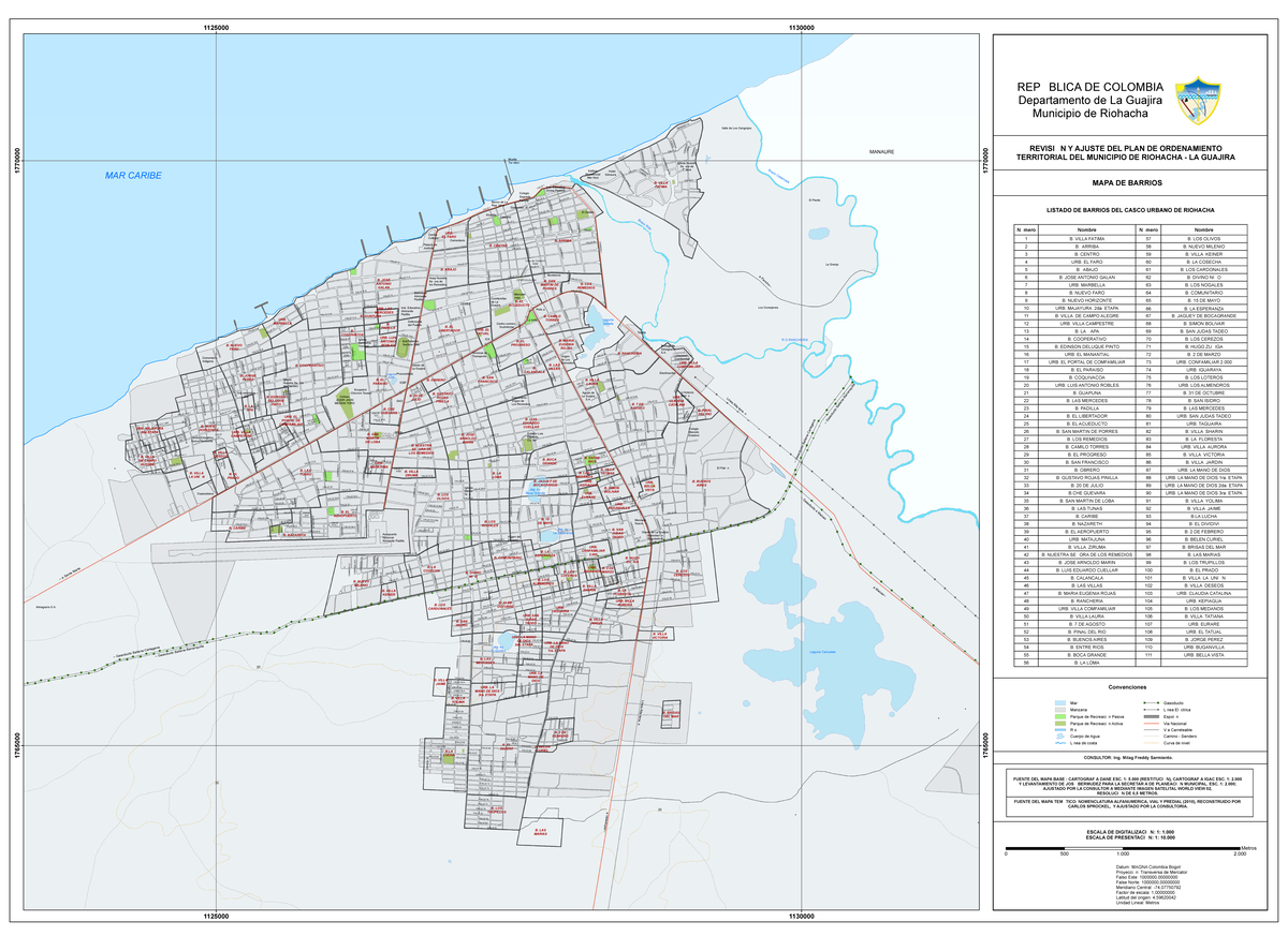 MAPA DE BARRIOS DEL CASCO URBANO DE RIOHACHA - LA GUAJIRA - Studocu