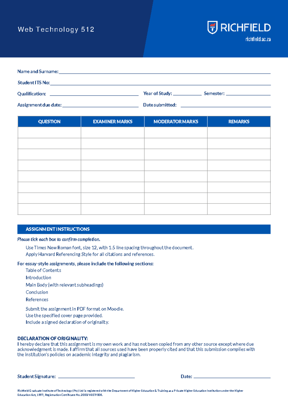WBT512 - Web Technology Assignment Guidelines and Questions 2025 - Studocu