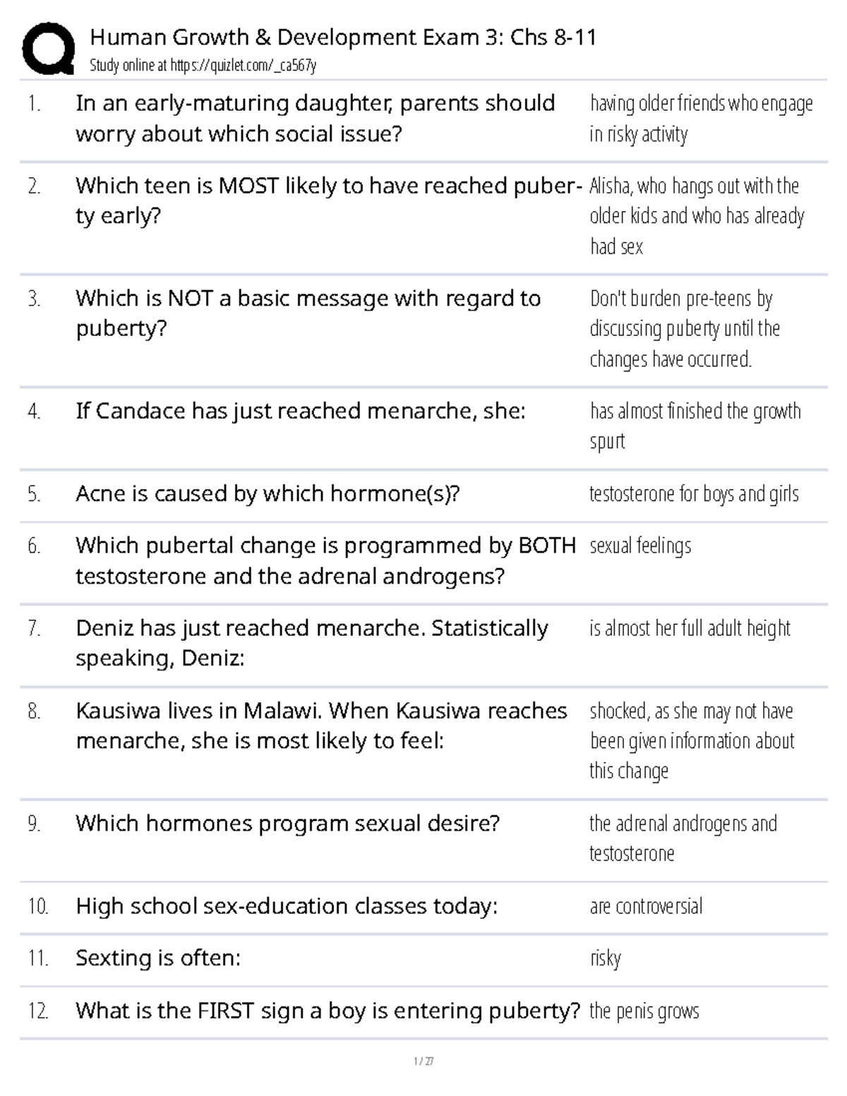 Human Growth Development Exam 3: Key Concepts and Study Notes - Studocu