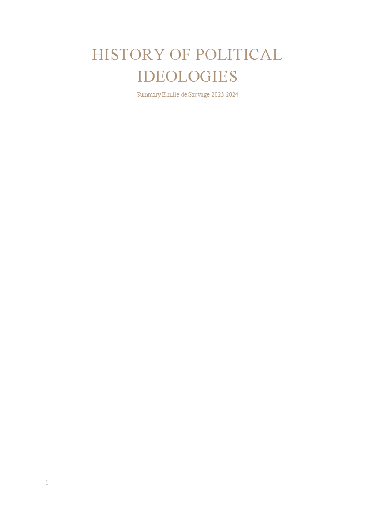 HIST 101: Summary of Political Ideologies and Their Evolution - Studocu