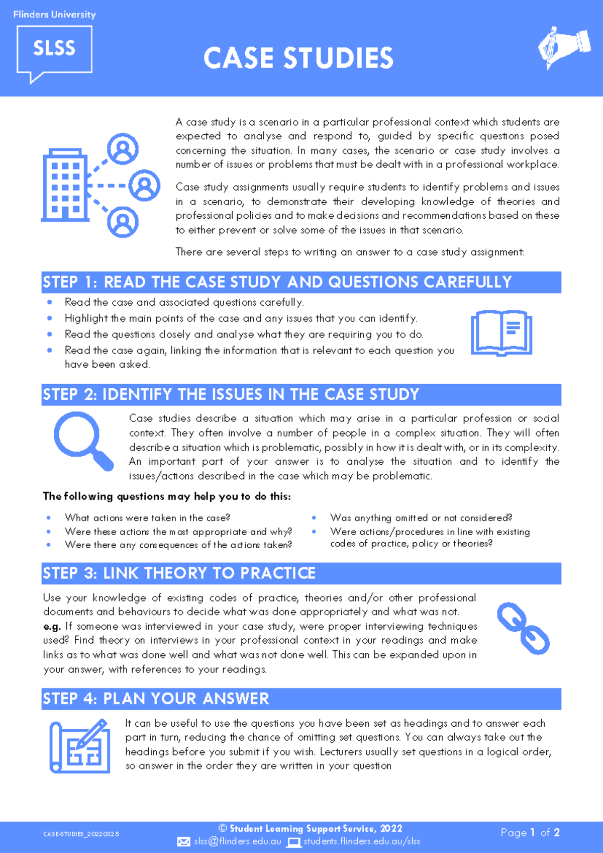 Writing case-studies - CASE-STUDIES_20220325 Page 1 of 2 CASE STUDIES ...