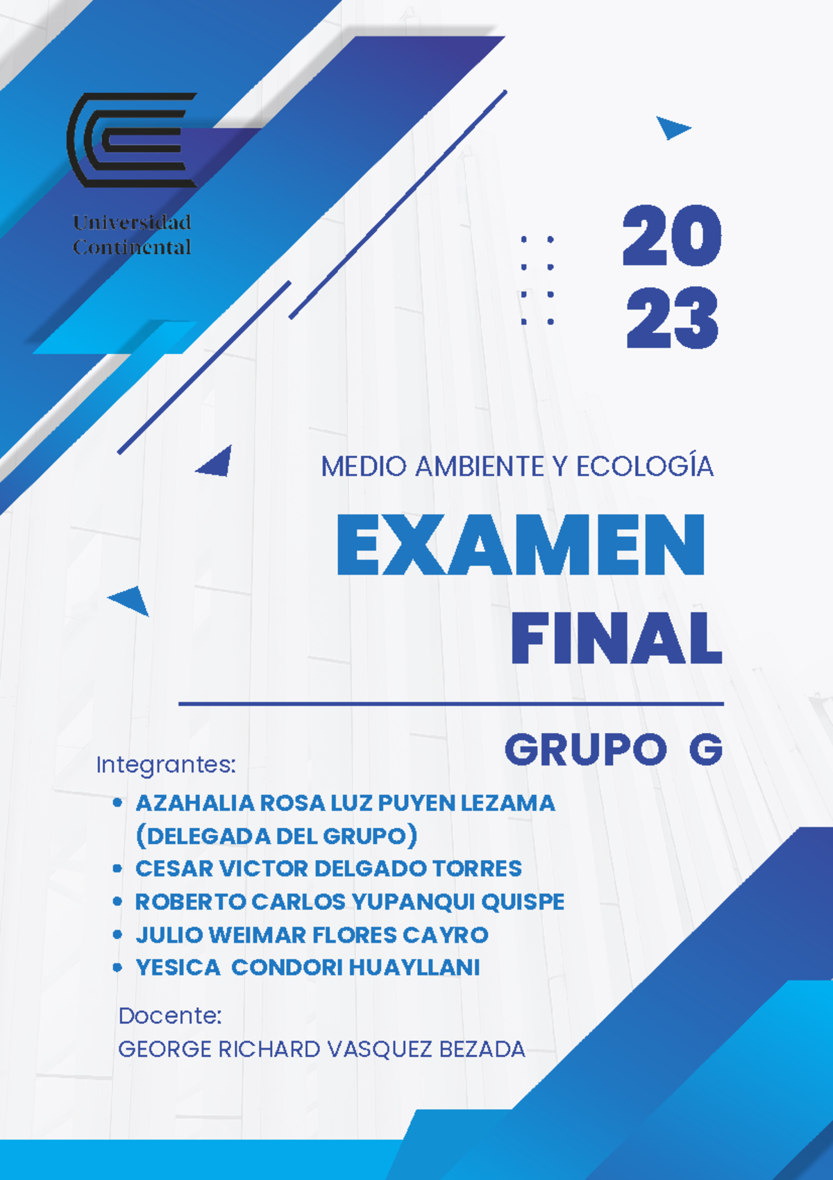 Examen Final Medio Ambiente - FINAL EXAMEN 20 23 MEDIO AMBIENTE Y ...