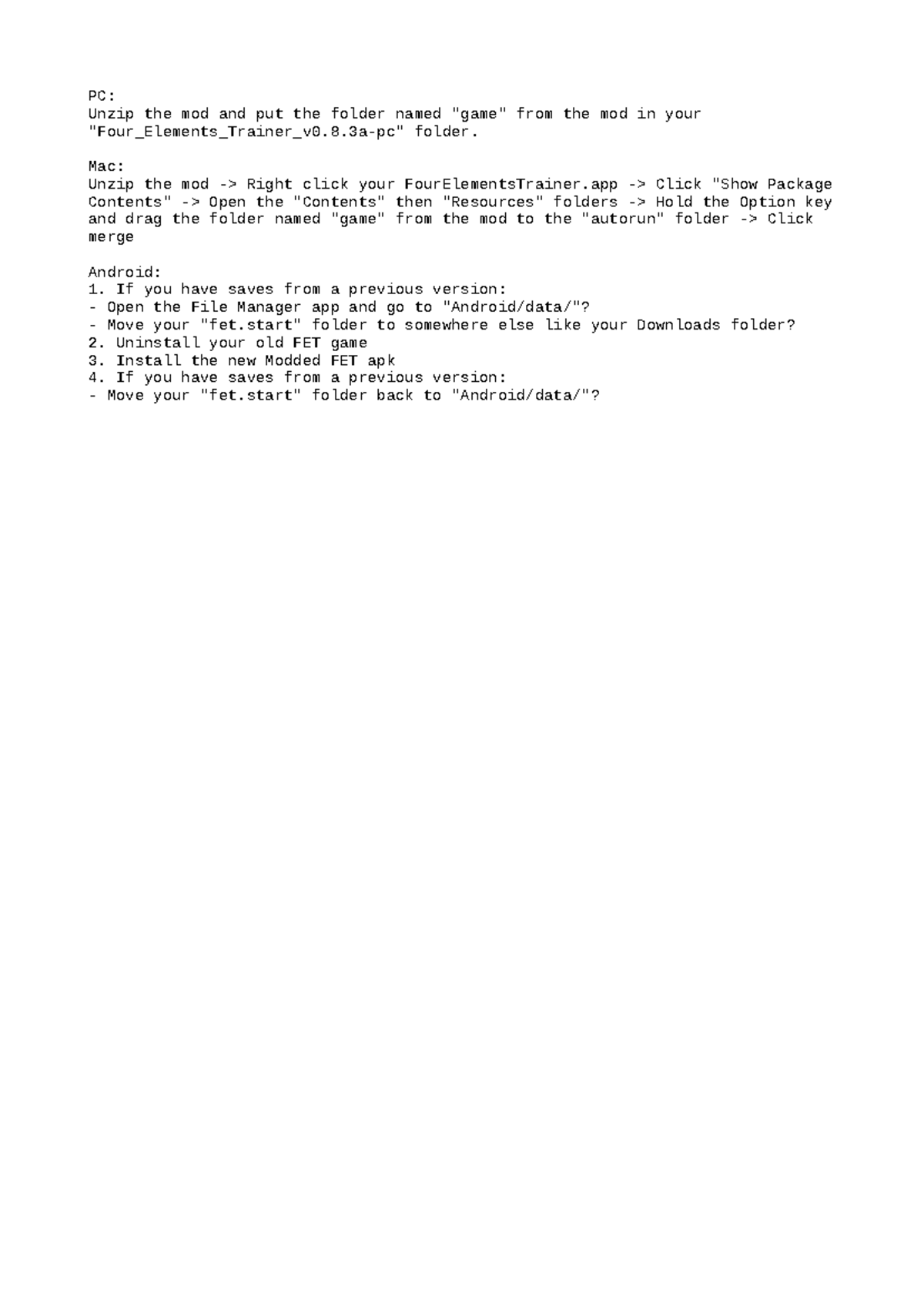 How to Install Four Elements Litin Mod - PC: Unzip the mod and put the ...