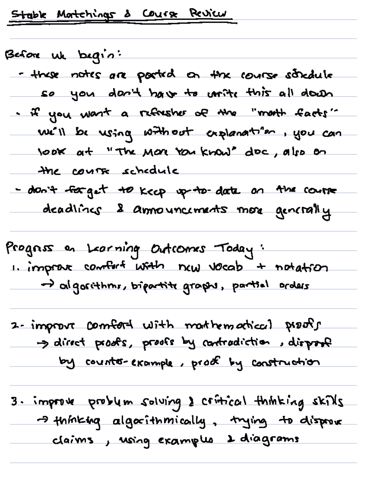 37 - Stable Matchings Course Review Notes - Studocu